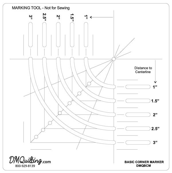 Basic Corner Marker - Alle trykfødder/Skabeloner mv til maskinquiltning ...