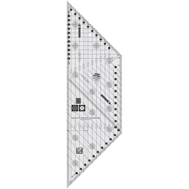 6" 45 grader Diamond and Lone Star Bias Ruler - Creative Grids ...